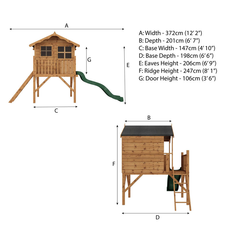 Mercia Garden Products Mercia Poppy Playhouse with Tower & Slide | Wayfair.co.uk